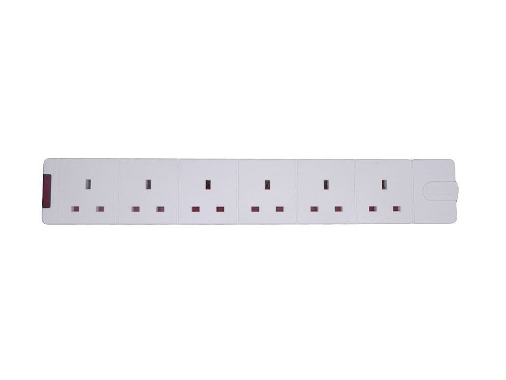 six gang standard rewireable trailing socket