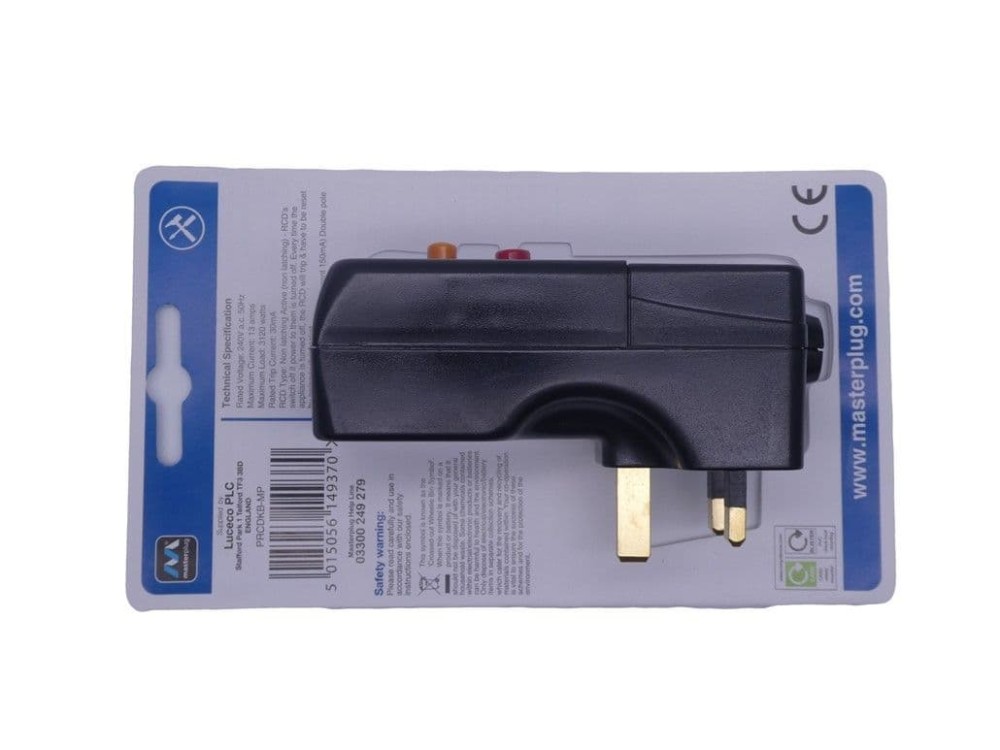 Masterplug Safety 13amp rewireable RCD plug top