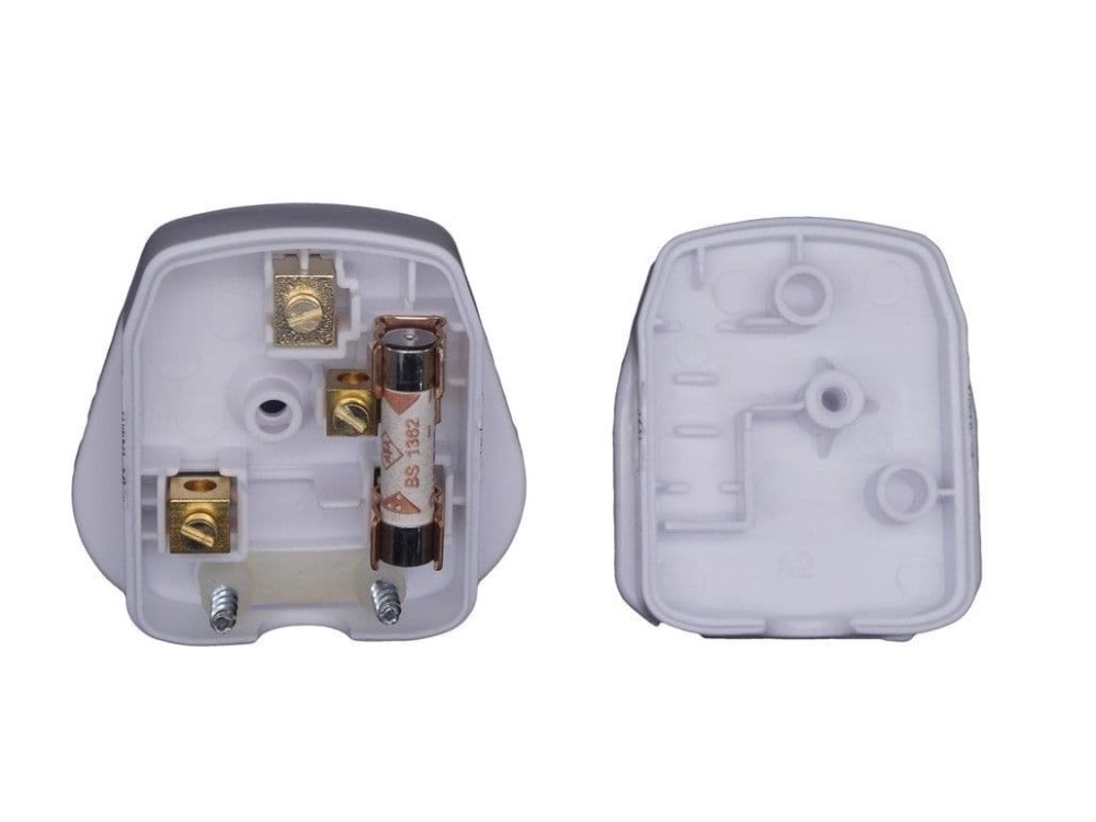 standard white rewireable 13amp plug